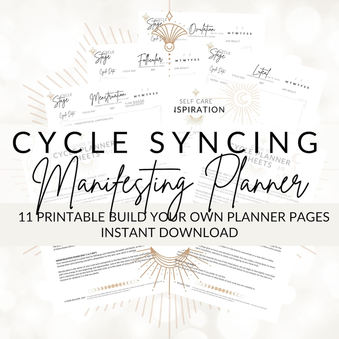 CYCLE SYNCING Manifesting Planner Menstrual Period Tracker Journal Moon Fertility Awareness Log ...