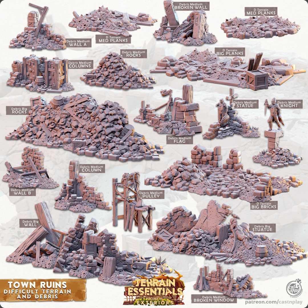 Difficult Terrain and Debris | Town Ruins | Terrain Essentials ...