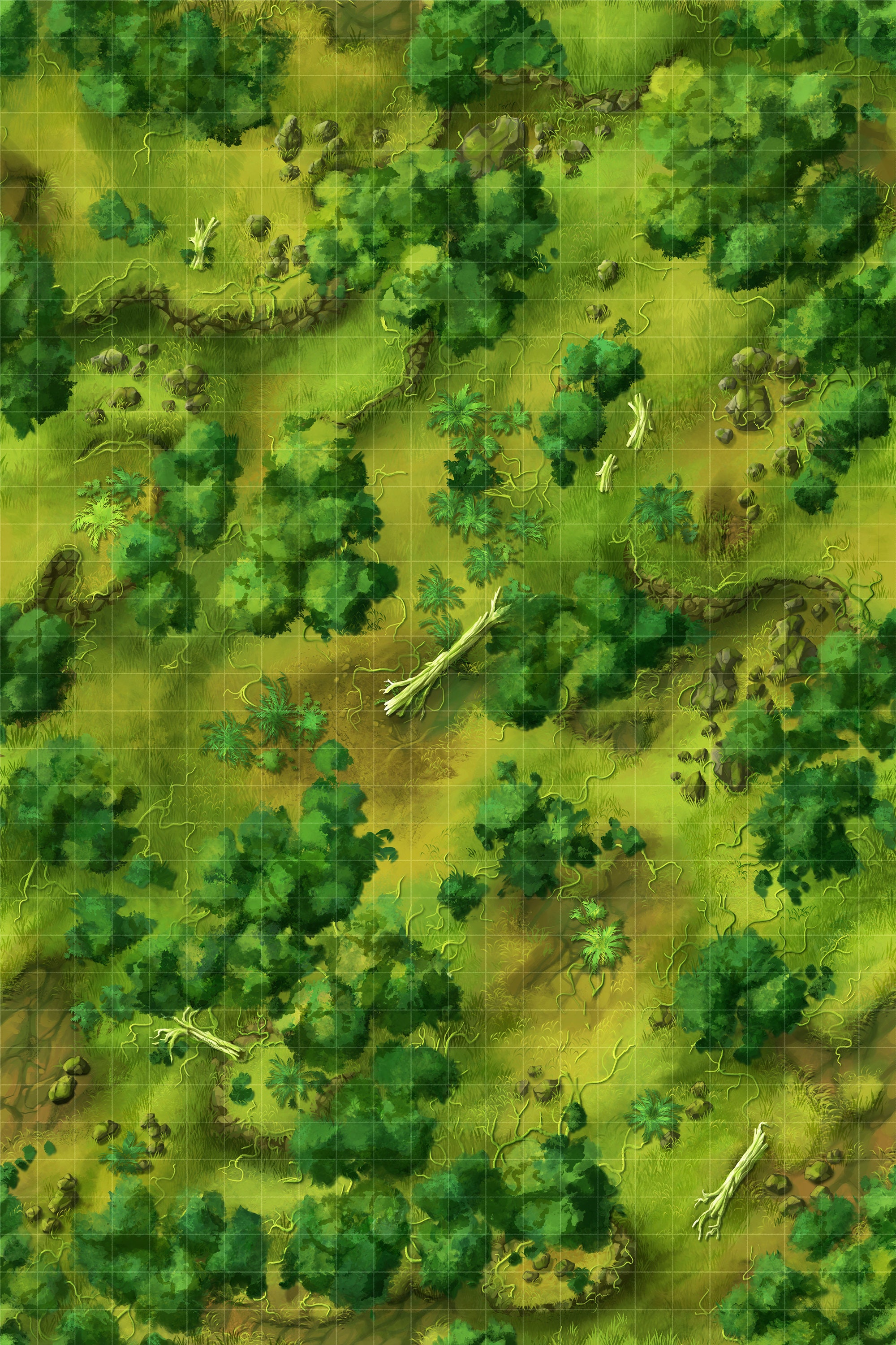 Jungle Battle Mat | Terrain Essentials | Cast 'n Play | 1 Inch Grid ...