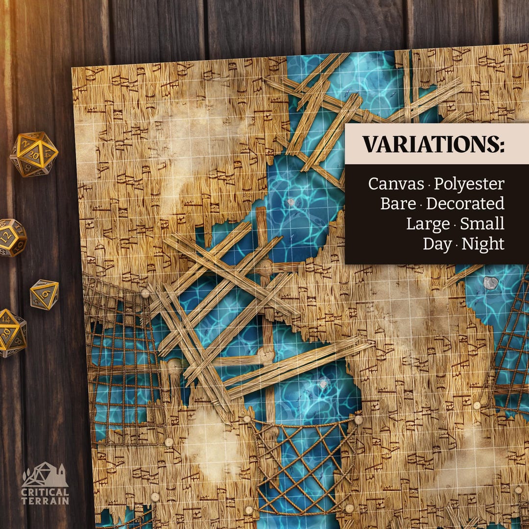 Pirate Docks Battle Mat | Terrain Essentials | Cast 'n Play | 1 Inch ...
