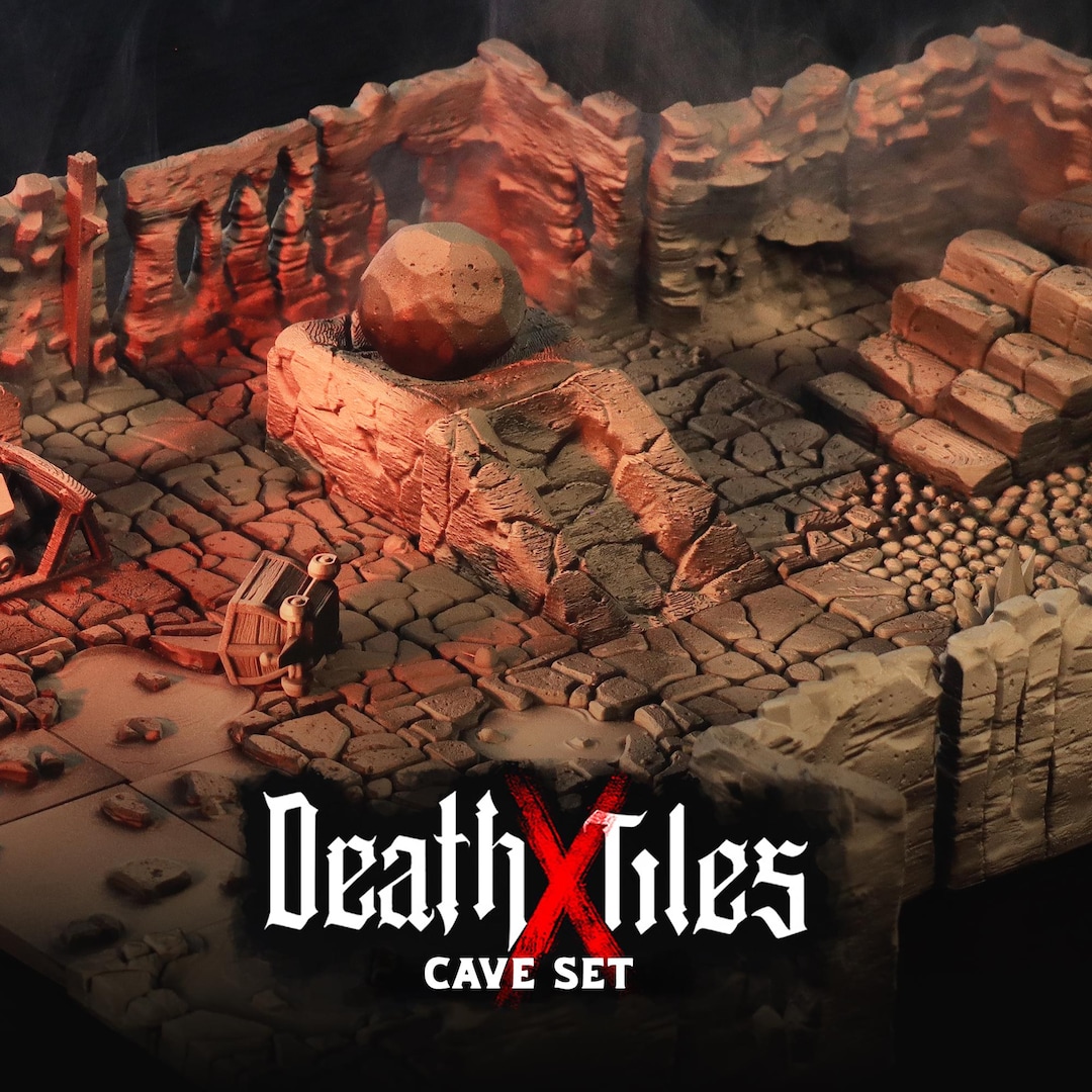 Modular Cave Tile Set Death X Tiles Cast 'n Play 3D Printed Tabletop ...