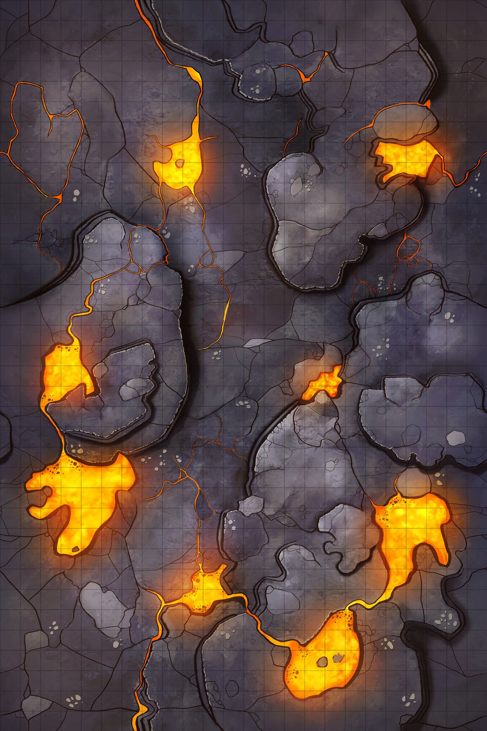 Volcano Lava Battle Mat | Terrain Essentials | Cast 'n Play | 1 Inch ...