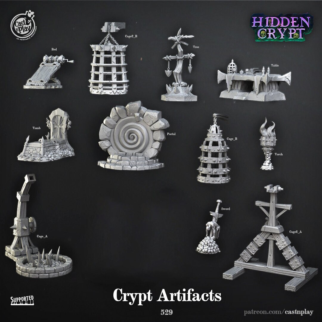 Hidden Crypt | Crypt Artifacts | Cast 'n Play | 3D Printed 32mm ...