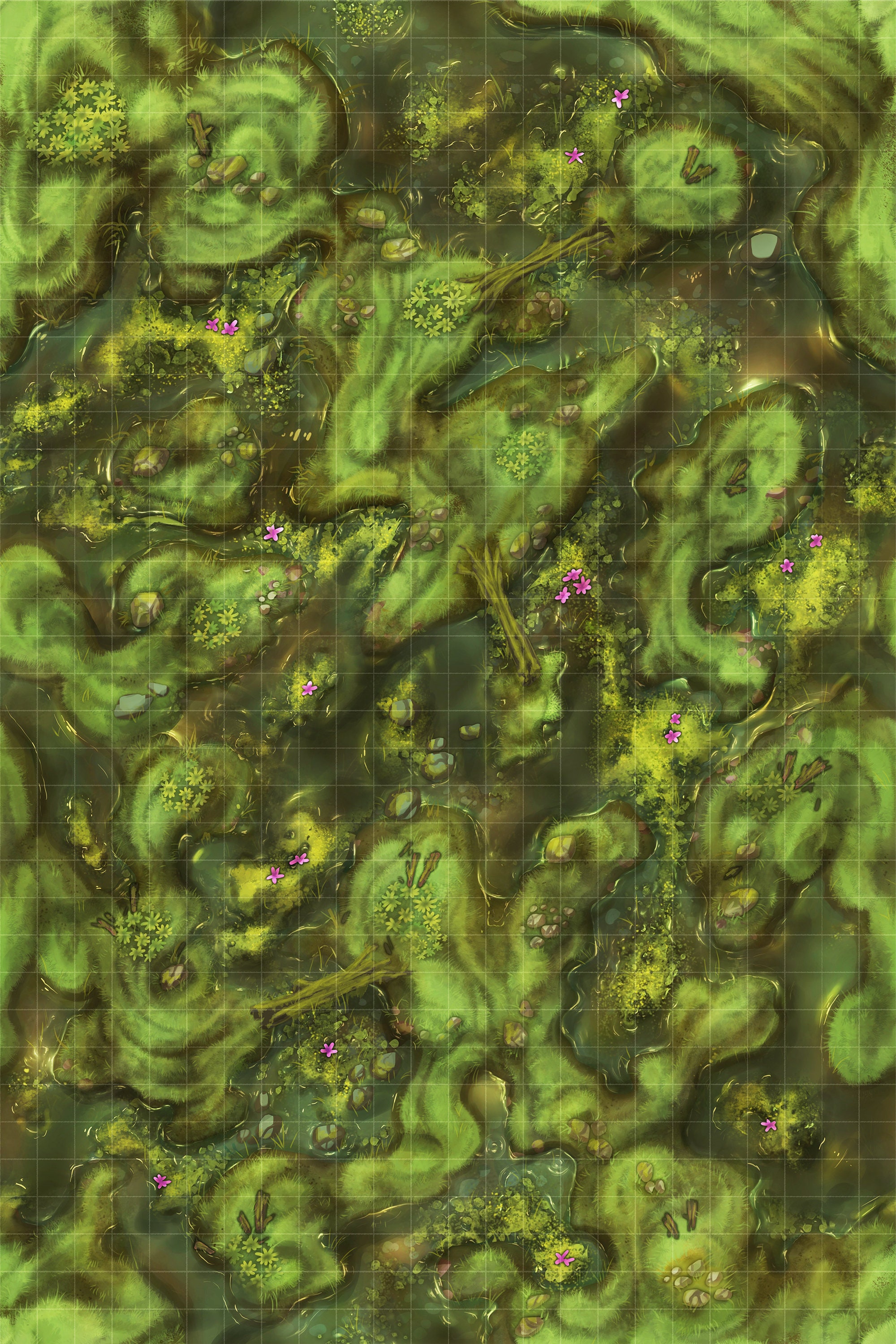 Swamp Battle Mat | Terrain Essentials | Cast 'n Play | 1 Inch Grid ...