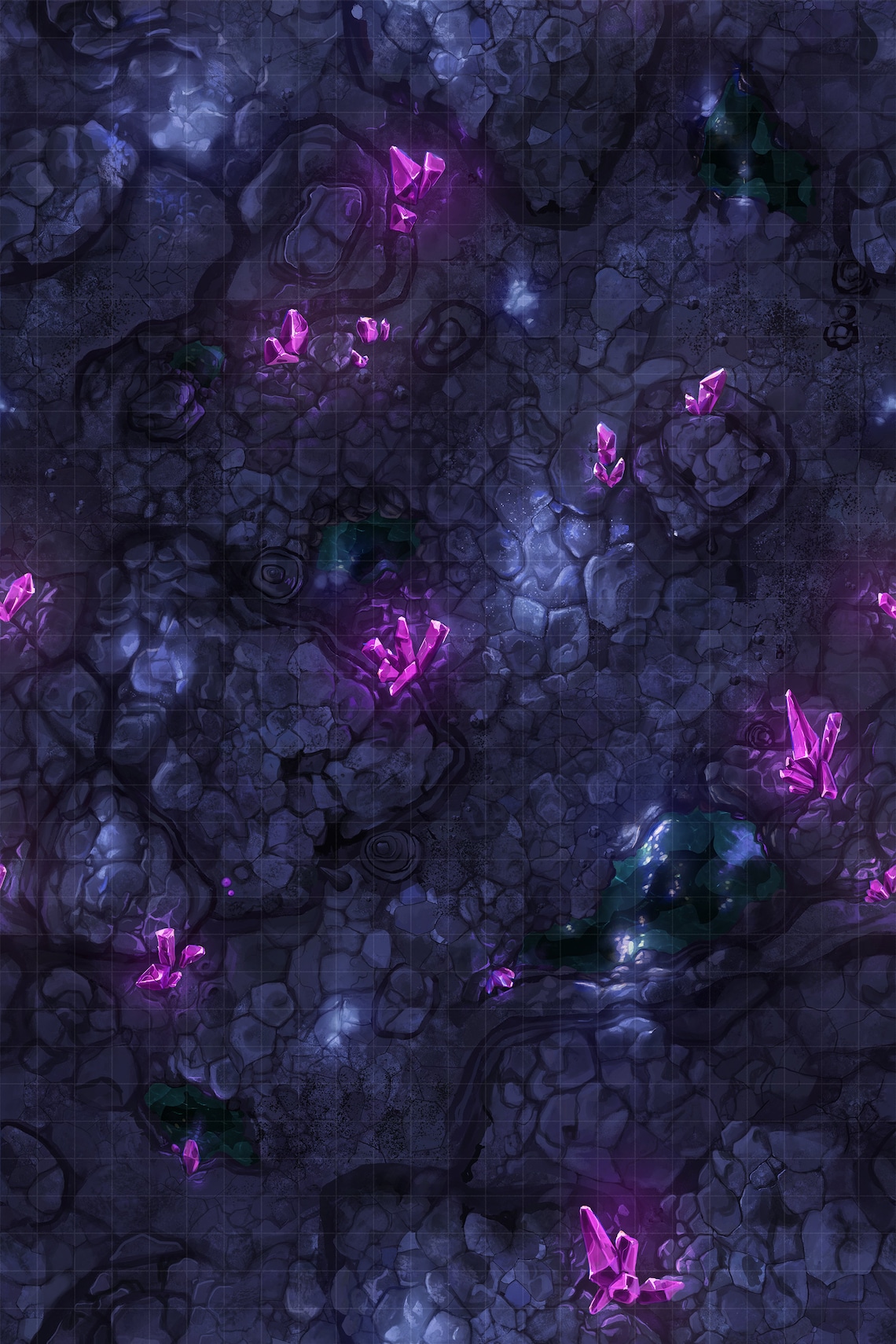 Cave Battle Mat | Terrain Essentials | Cast 'n Play | 1 Inch Grid ...