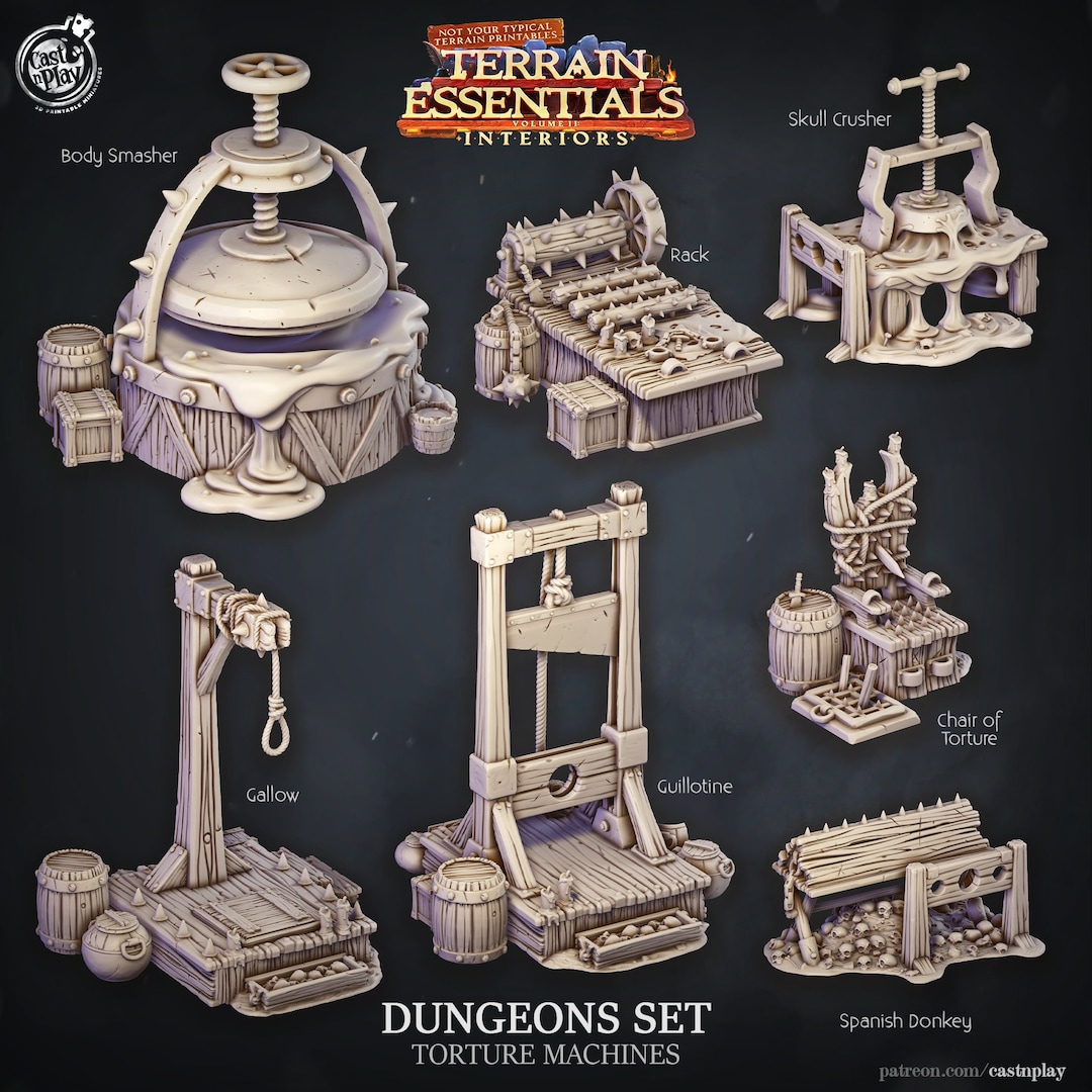 Torture Machines | Dungeon Set | Interiors | Cast 'n Play | 3D Printed ...