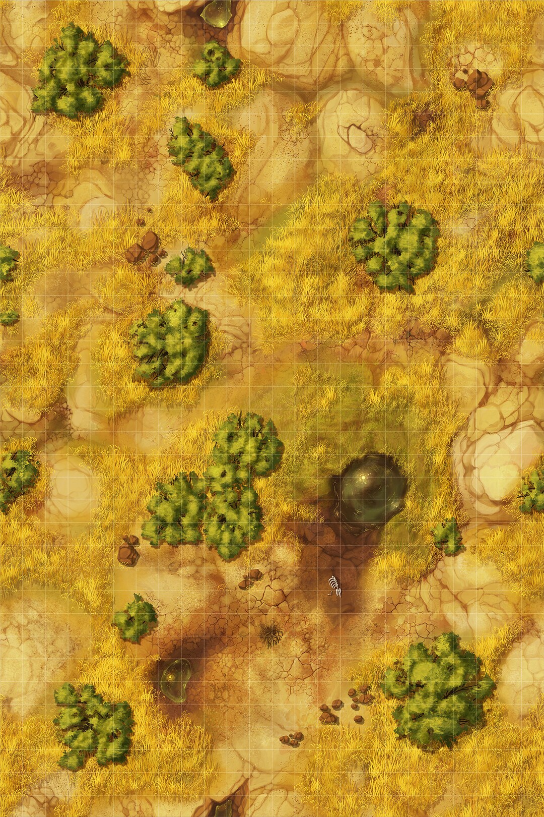 Savanna Battle Mat Terrain Essentials Cast 'n Play 1 Inch Grid Combat ...