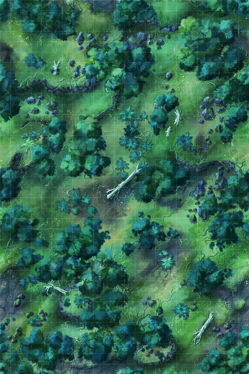 Jungle Battle Mat | Terrain Essentials | Cast 'n Play | 1 Inch Grid ...