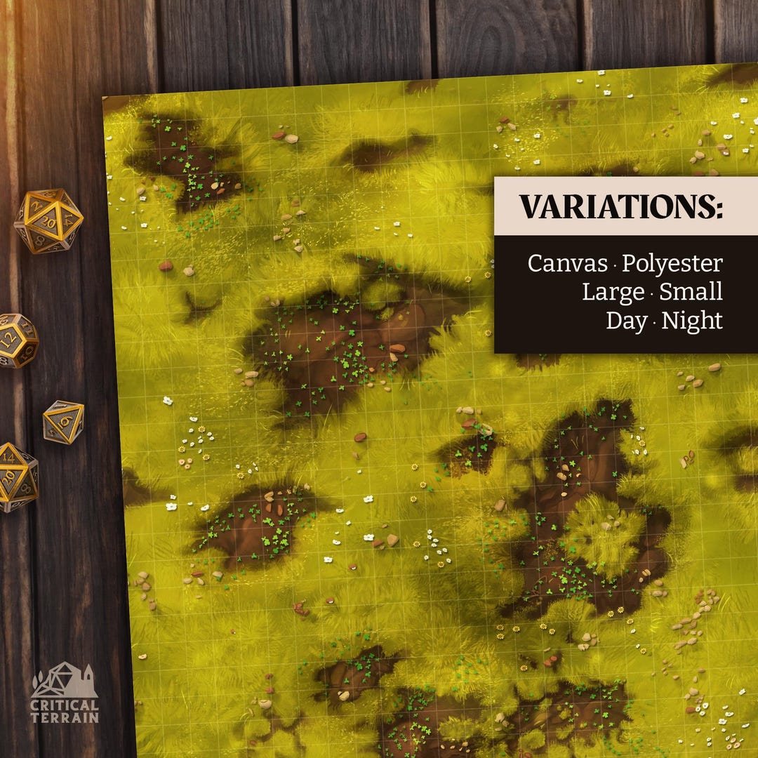 Forest Grassland Battle Mat | Terrain Essentials | Cast 'n Play | 1 ...