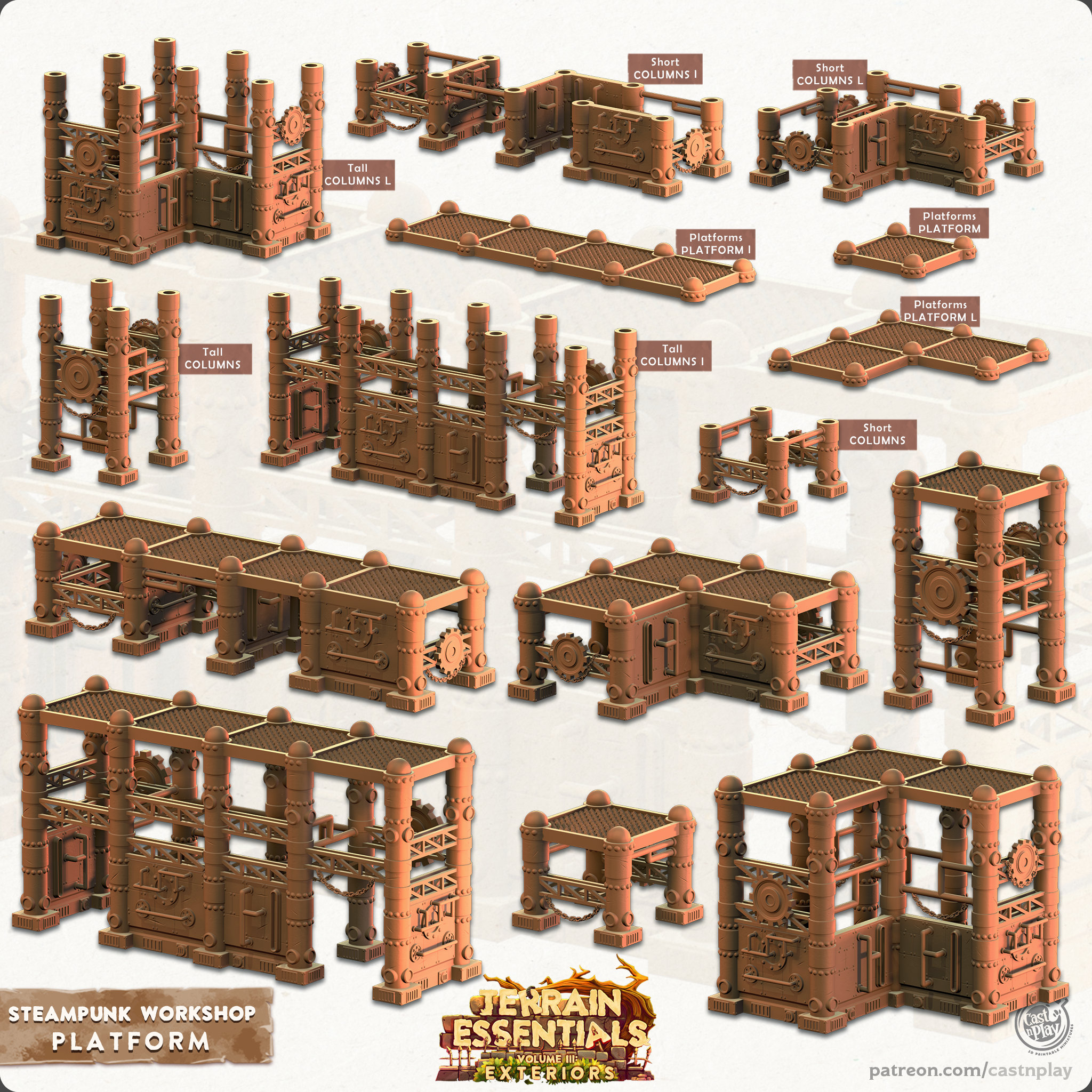 Modular Platforms Steampunk Workshop Terrain Essentials Exteriors Cast ...