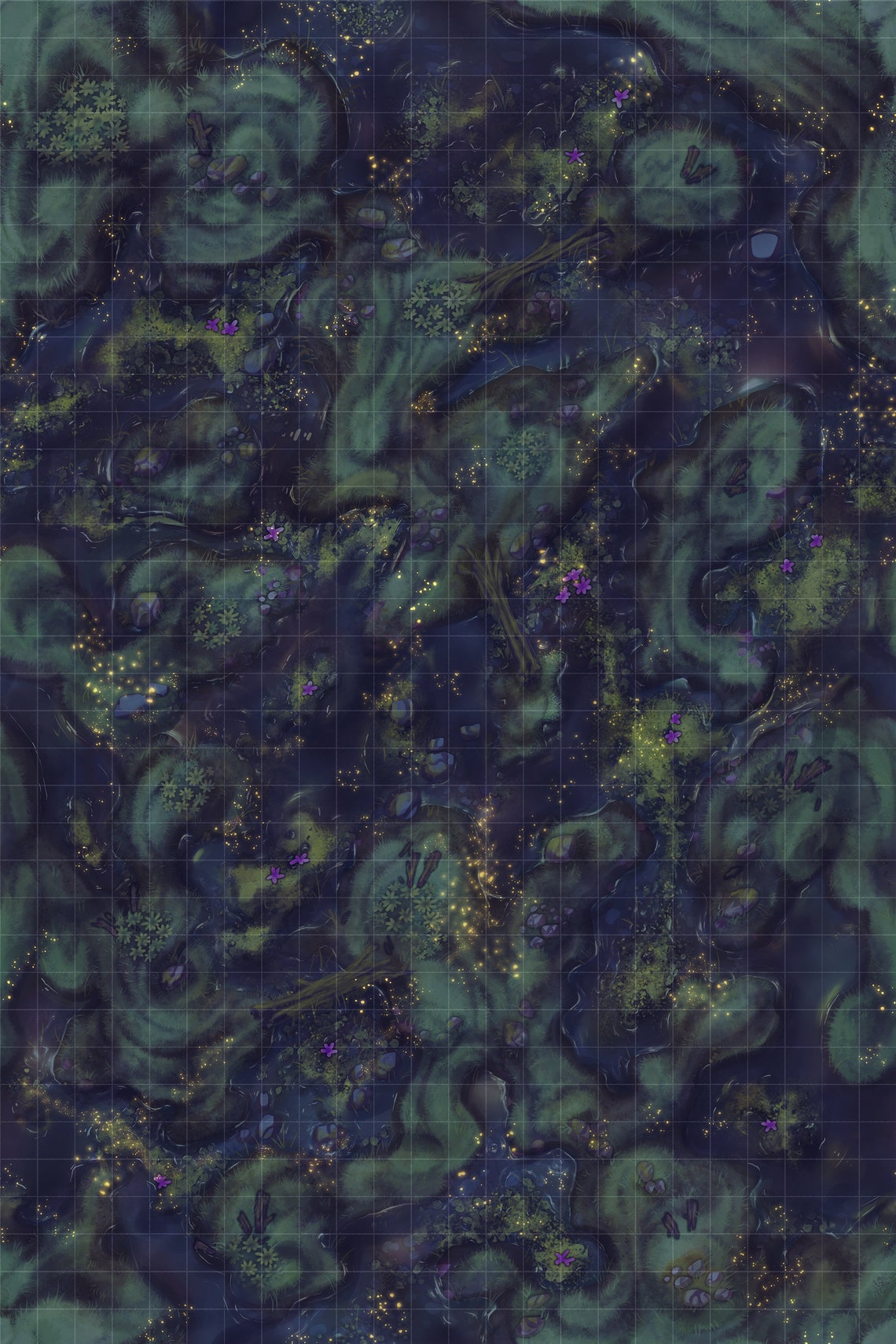 Swamp Battle Mat | Terrain Essentials | Cast 'n Play | 1 Inch Grid ...