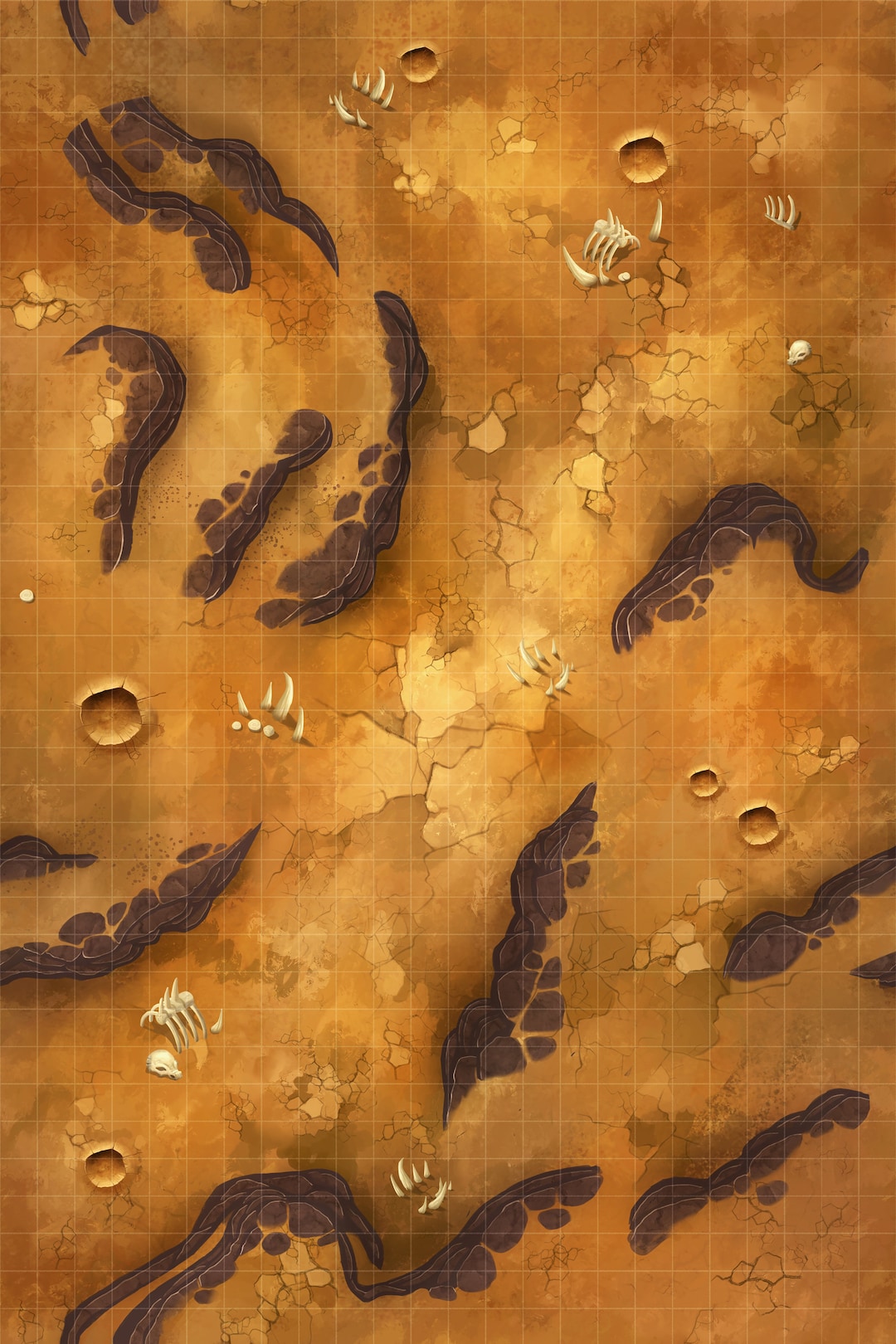 Wasteland Battle Mat Terrain Essentials Cast 'n Play 1 Inch Grid Combat ...