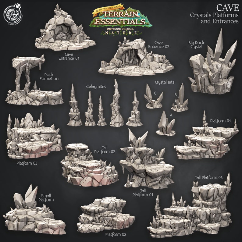 Cave Terrain | Crystals, Platforms &n Entrances | Terrain Essentials ...