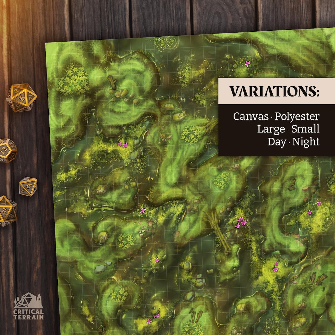 Swamp Battle Mat | Terrain Essentials | Cast 'n Play | 1 Inch Grid ...