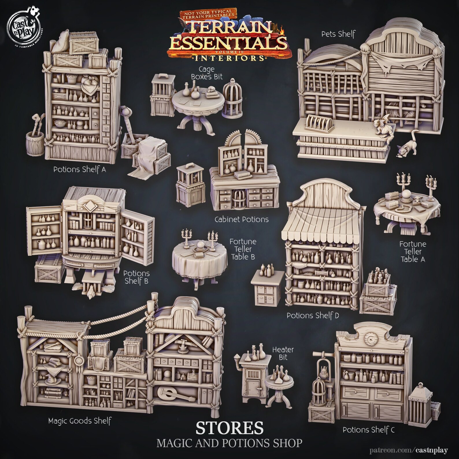Magic and Potions Shop Stores Set Interiors Cast 'n - Etsy