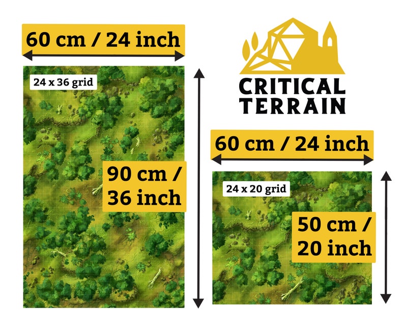Jungle Battle Mat | Terrain Essentials | Cast 'n Play | 1 Inch Grid ...