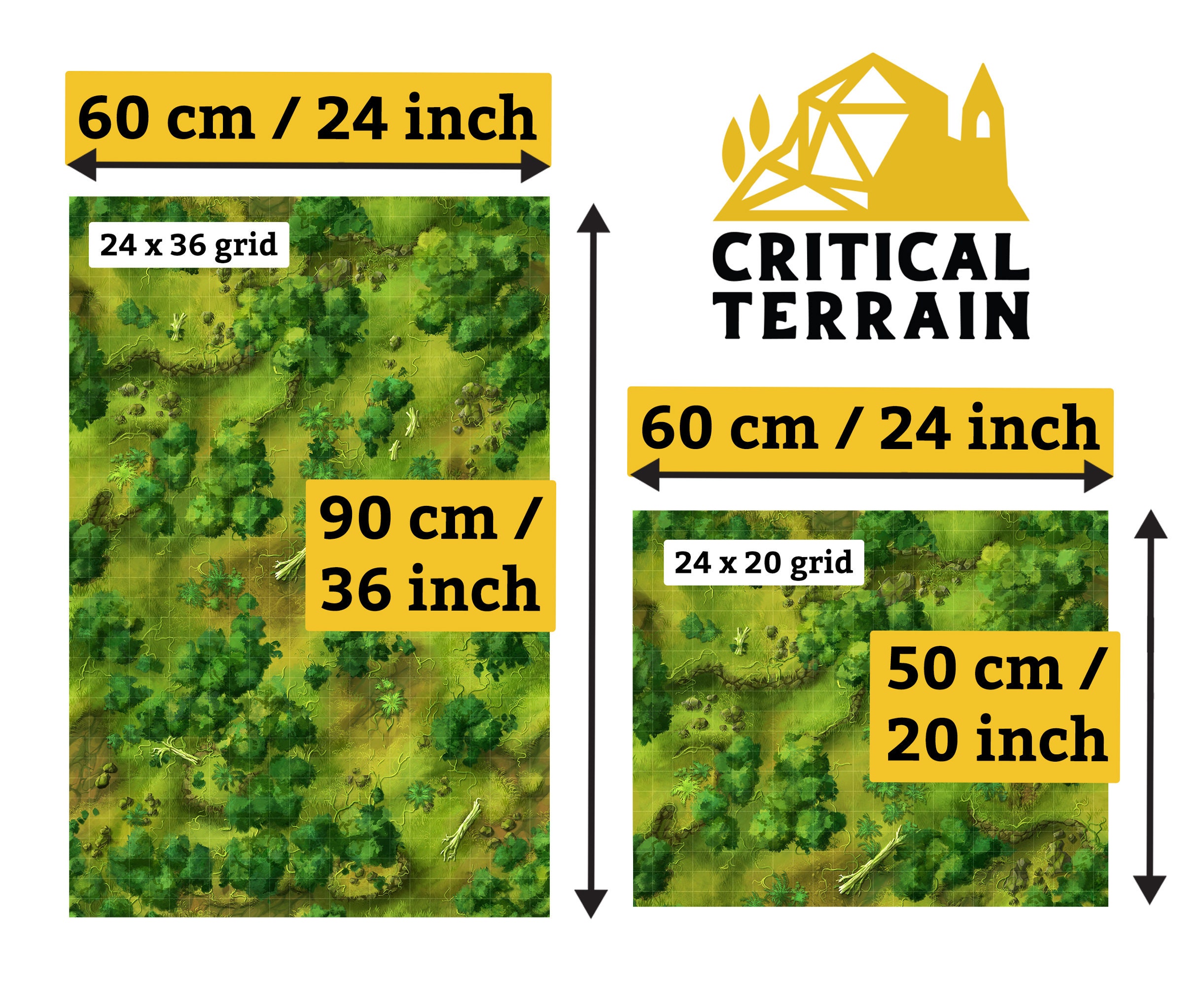Jungle Battle Mat | Terrain Essentials | Cast 'n Play | 1 Inch Grid ...