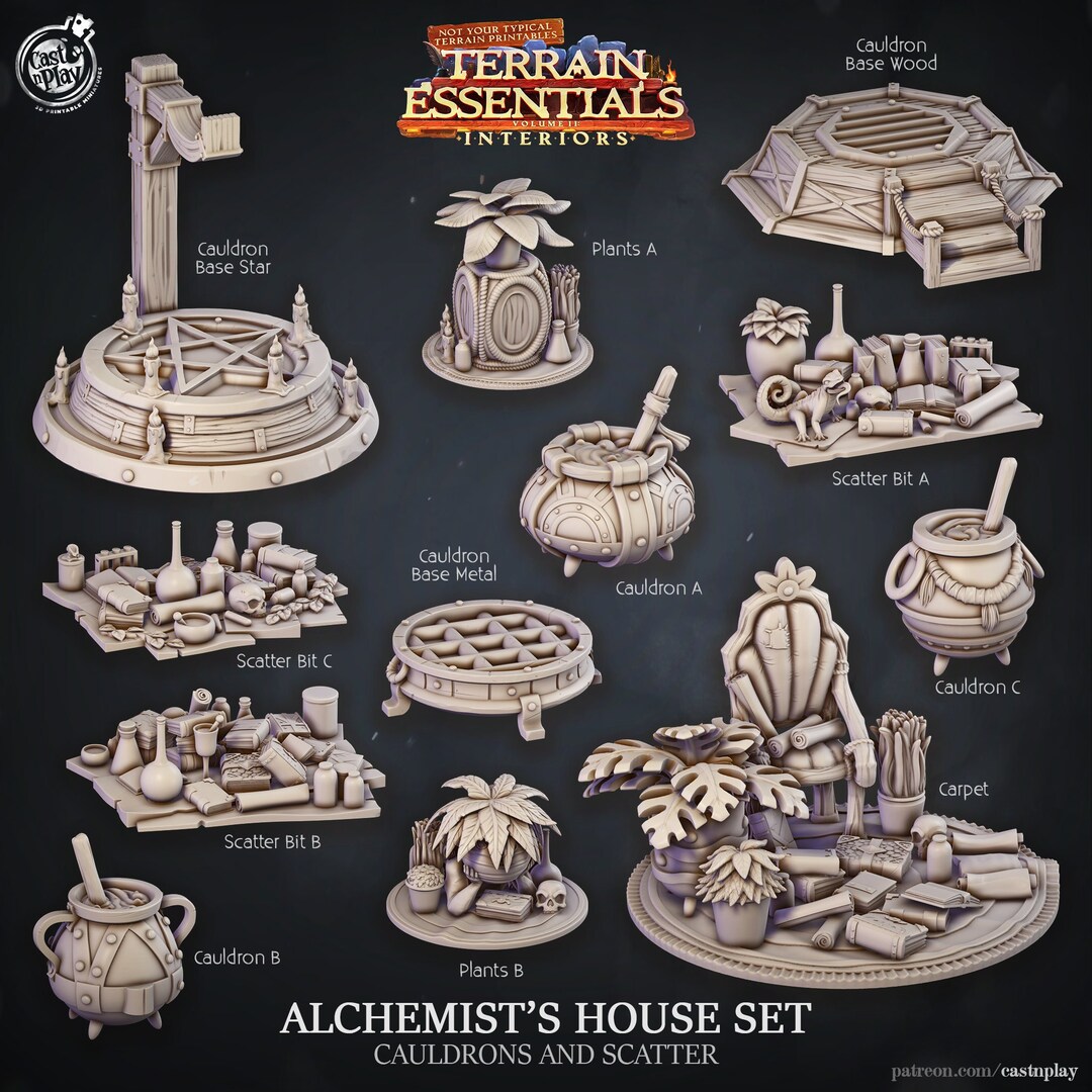 Cauldrons and Scatter | Alchemist's House Set | Interiors | Cast 'n ...
