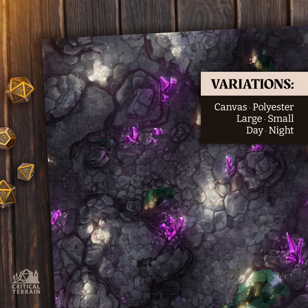 Cave Battle Mat | Terrain Essentials | Cast 'n Play | 1 Inch Grid ...