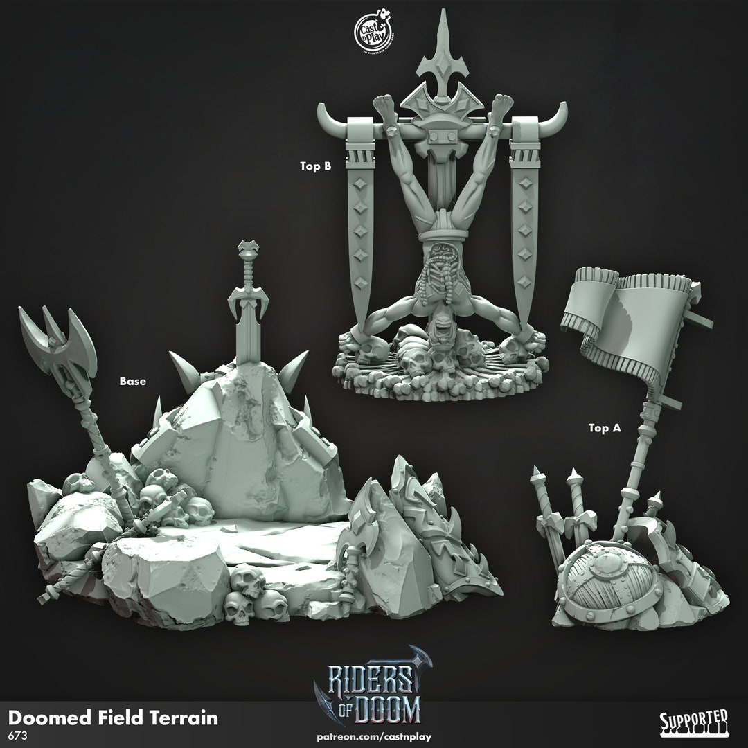 Doomed Field Terrain Riders of Doom Cast 'n Play 3D Printed 32mm ...