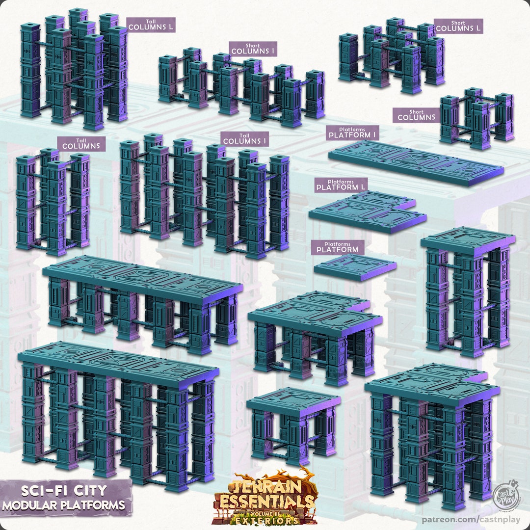 Modular Platforms | Sci Fi City | Terrain Essentials | Exteriors | Cast ...