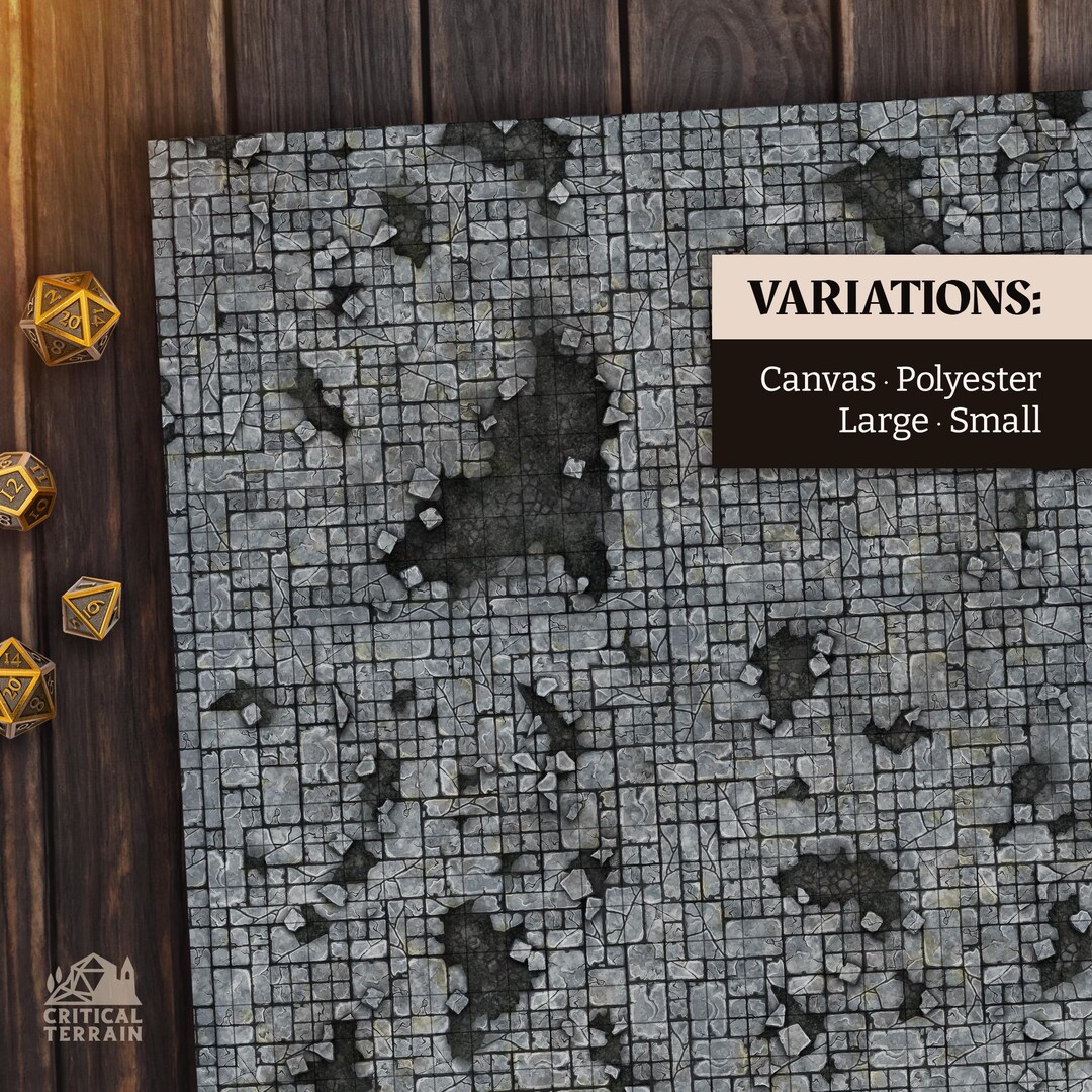 Dungeon Battle Mat | Terrain Essentials | Cast 'n Play | 1 Inch Grid ...
