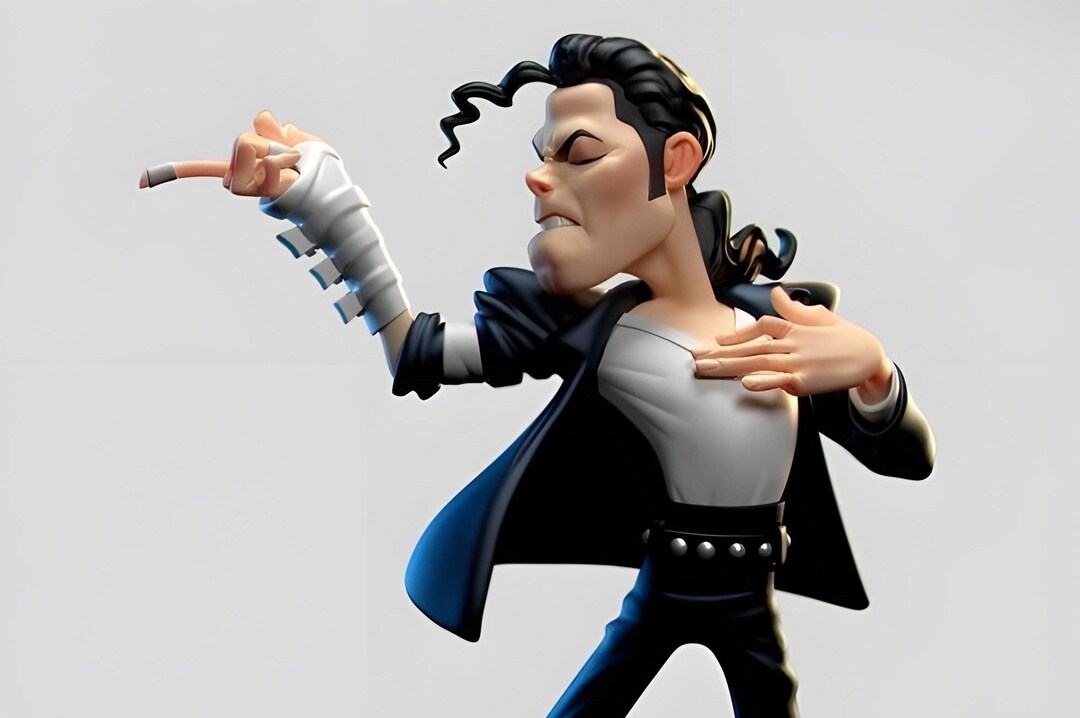 Michael Jackson Cartoon STL File 3D Print Figurine Iconic King of Pop ...