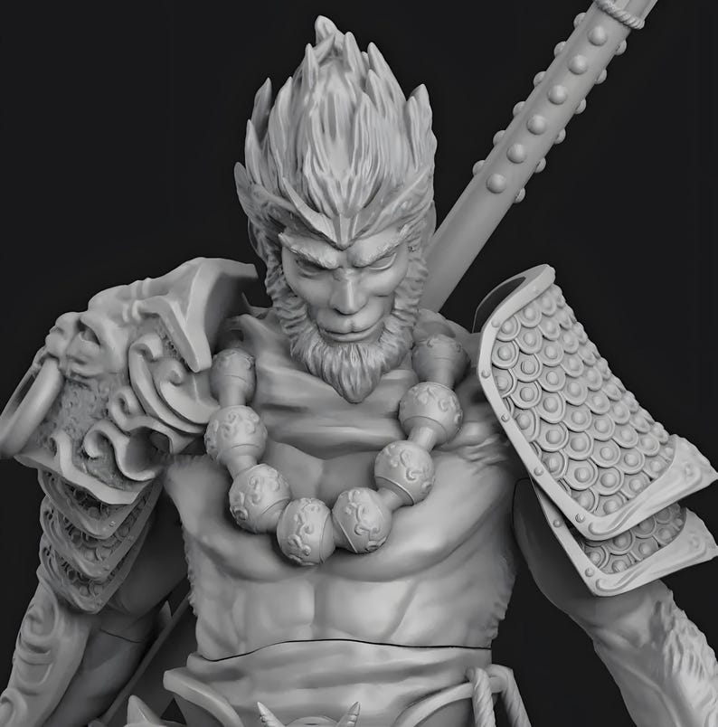 Black Myth Wukong STL File for 3D Printing Wukong Figure Collectables Figurine Sculpture Black ...