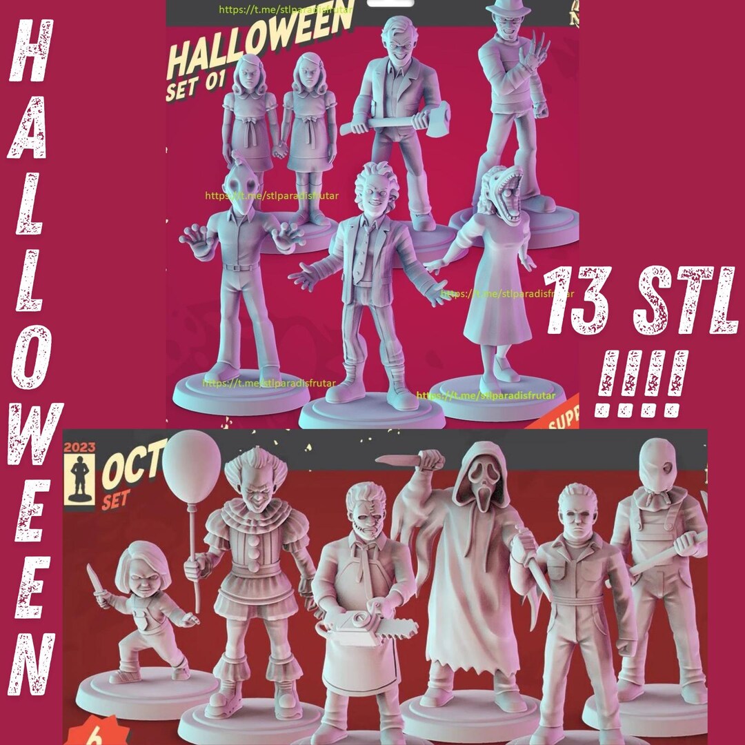 Halloween 2 Figure Set 3D STL Files 2 Figurine Set 3d Stl Files 13 Mini ...