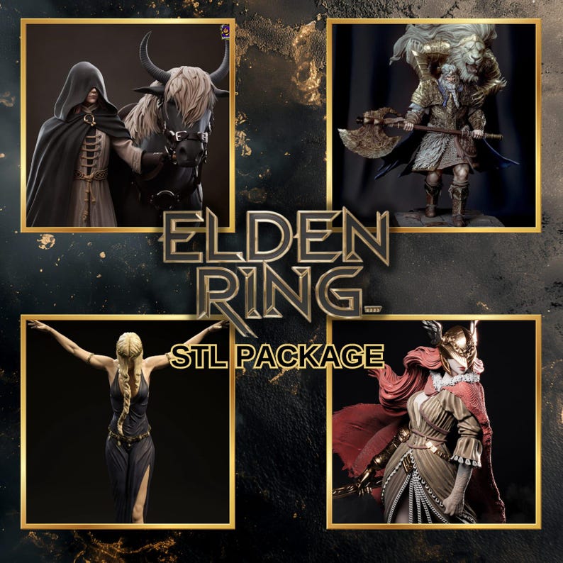Elden Ring Characters STL Set 4 Figurine 3D Printable Models High ...