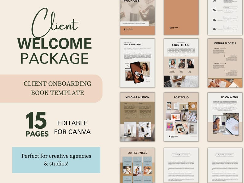 Editable Client Welcome Packet Template | Canva Onboarding Kit for Creative Agencies ...