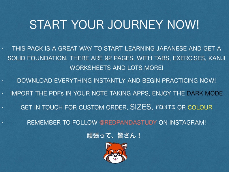 Japanese Starter Pack for Language Learning Hiragana | Etsy