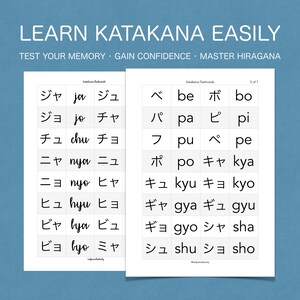 Katakana Flashcards for Japanese Language Learning - Printable Digital ...