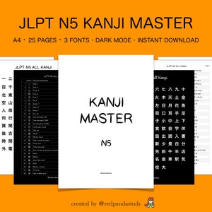 JLPT N5 Kanji for Japanese Language Learning - Printable Digital ...