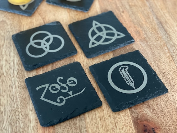 Led Zeppelin Runes Slate Coaster Set / Rock n Roll Art - Etsy España