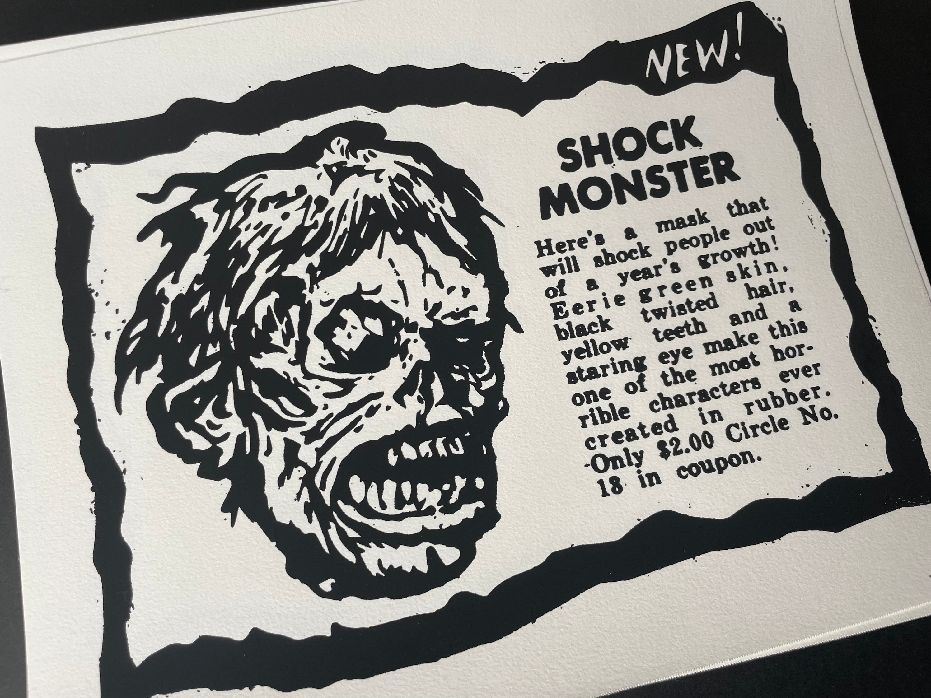 Shock Monster Topstone Mask Advertisement Original Screen Print Limited ...