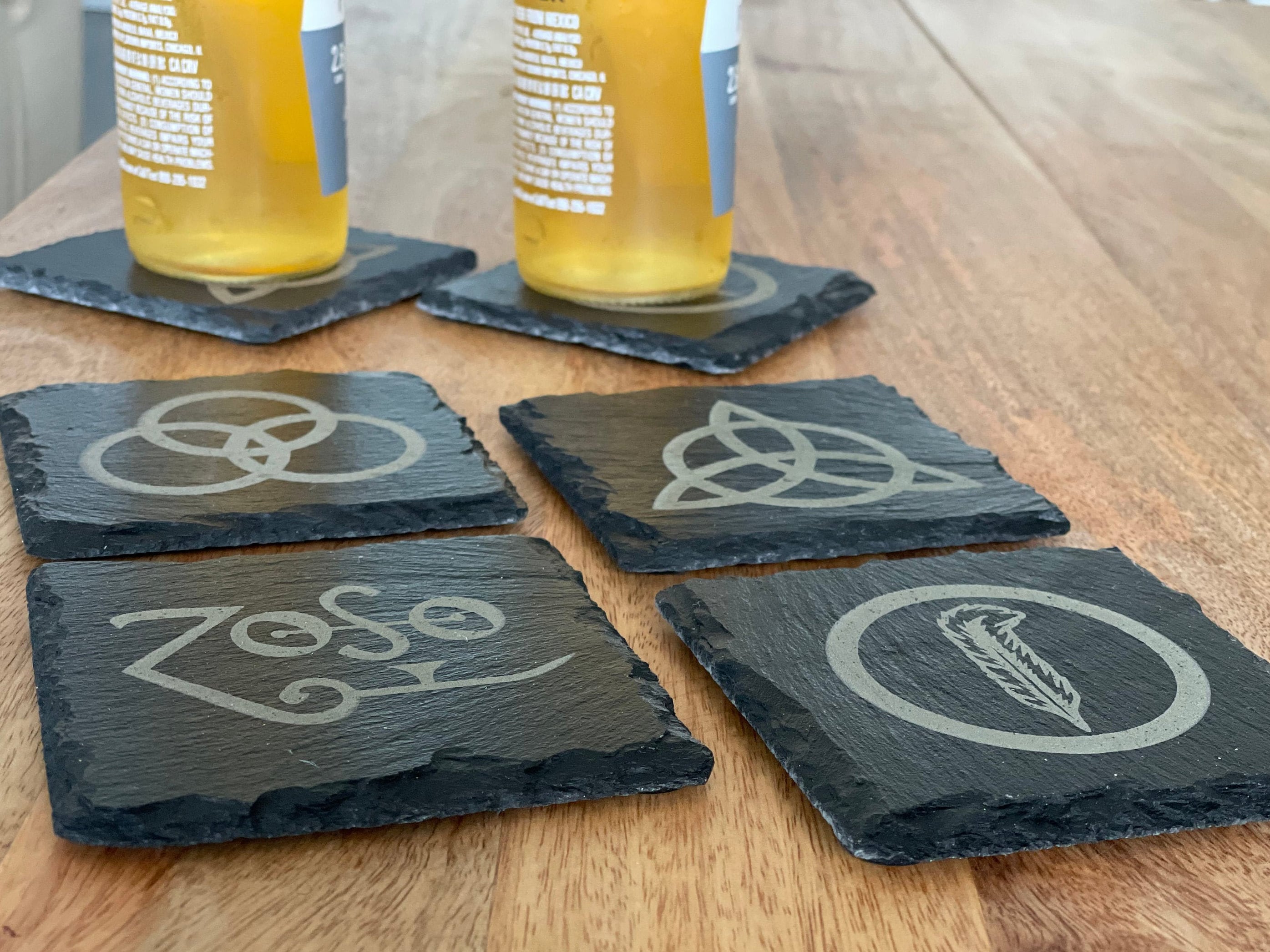 Led Zeppelin Runes Slate Coaster Set / Rock N Roll Art FREE - Etsy