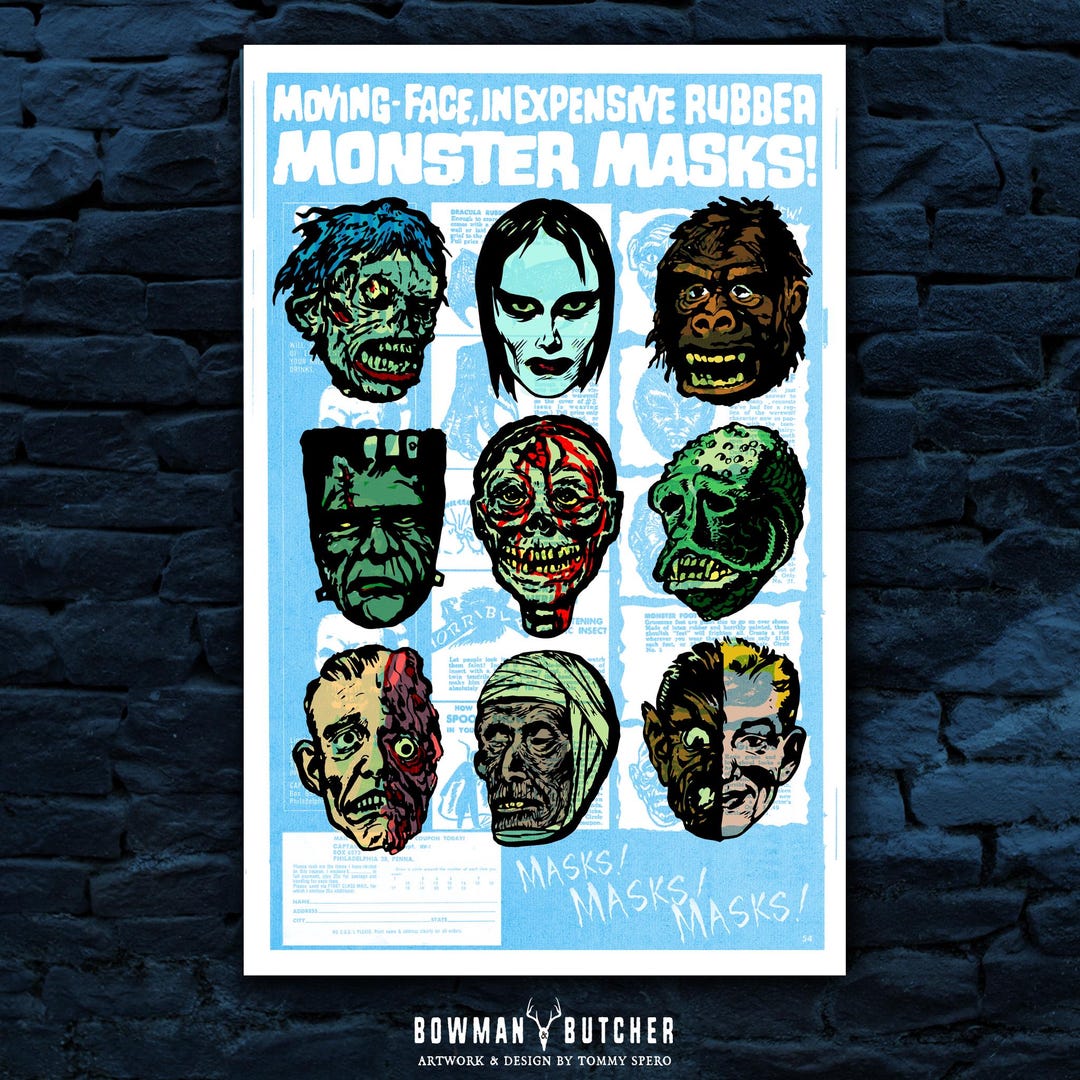 Retro Monster Mask Magazine Design - Art Print / Topstone Masks ...