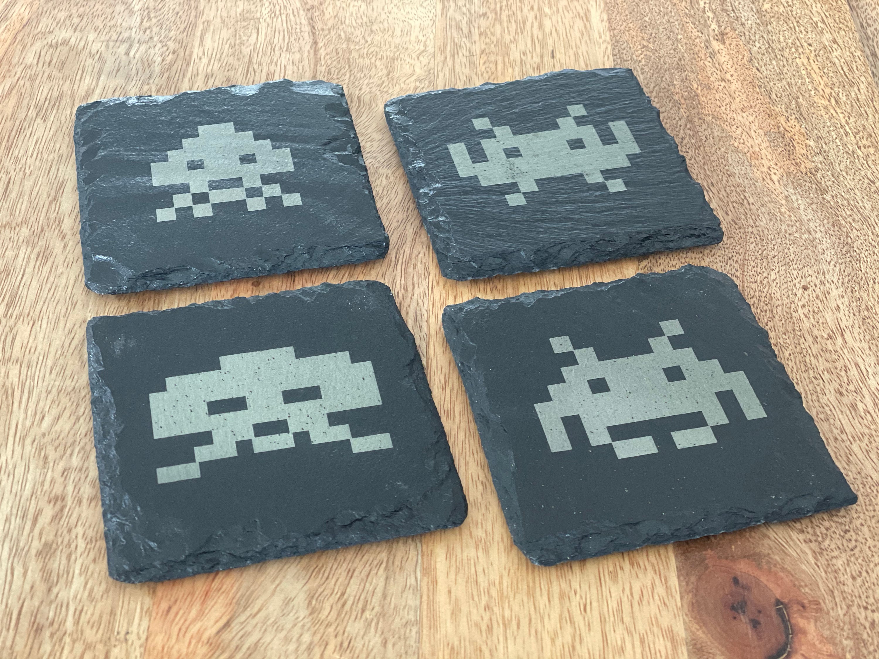 Space Invaders Slate Coaster Set / Retro Arcade Games FREE SHIPPING - Etsy