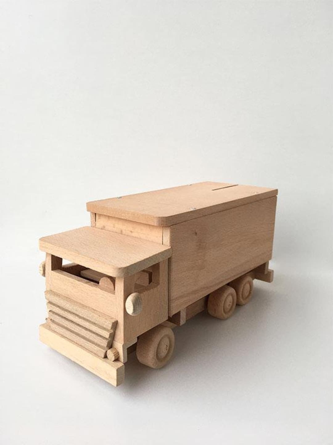 Wooden Handmade ,lorry Made of Wood, Wooden Delivery Van,natural Piggy ...