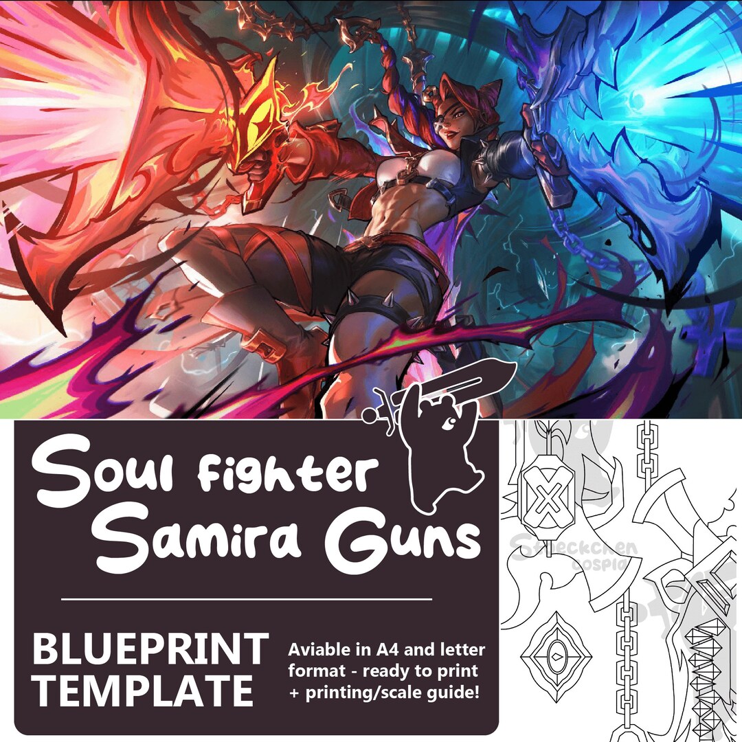 Samira Soul Fighter Guns Blueprint Eva Foam Template for - Etsy