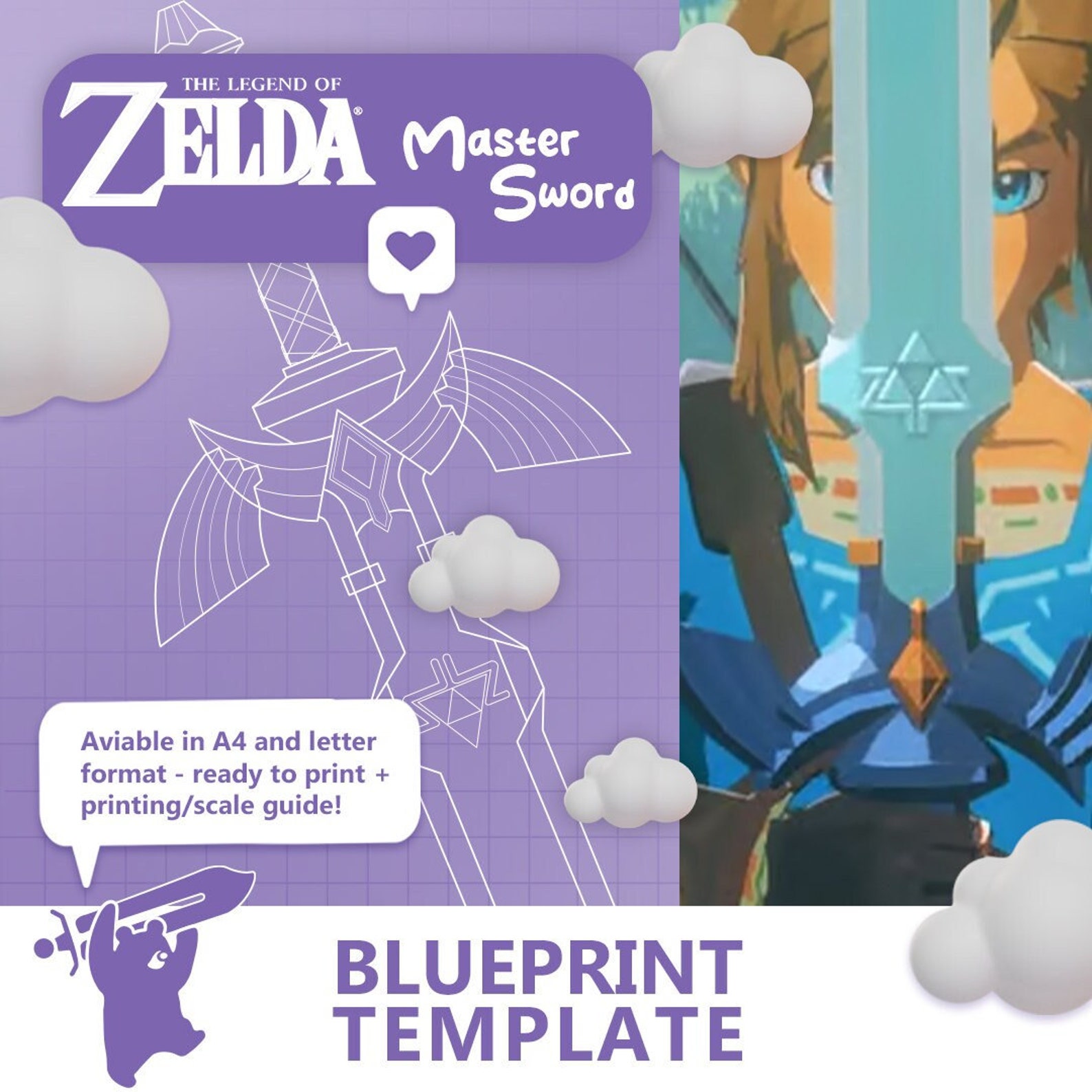 The Legend of Zelda -master Sword | Blueprint | Eva Foam Template for ...