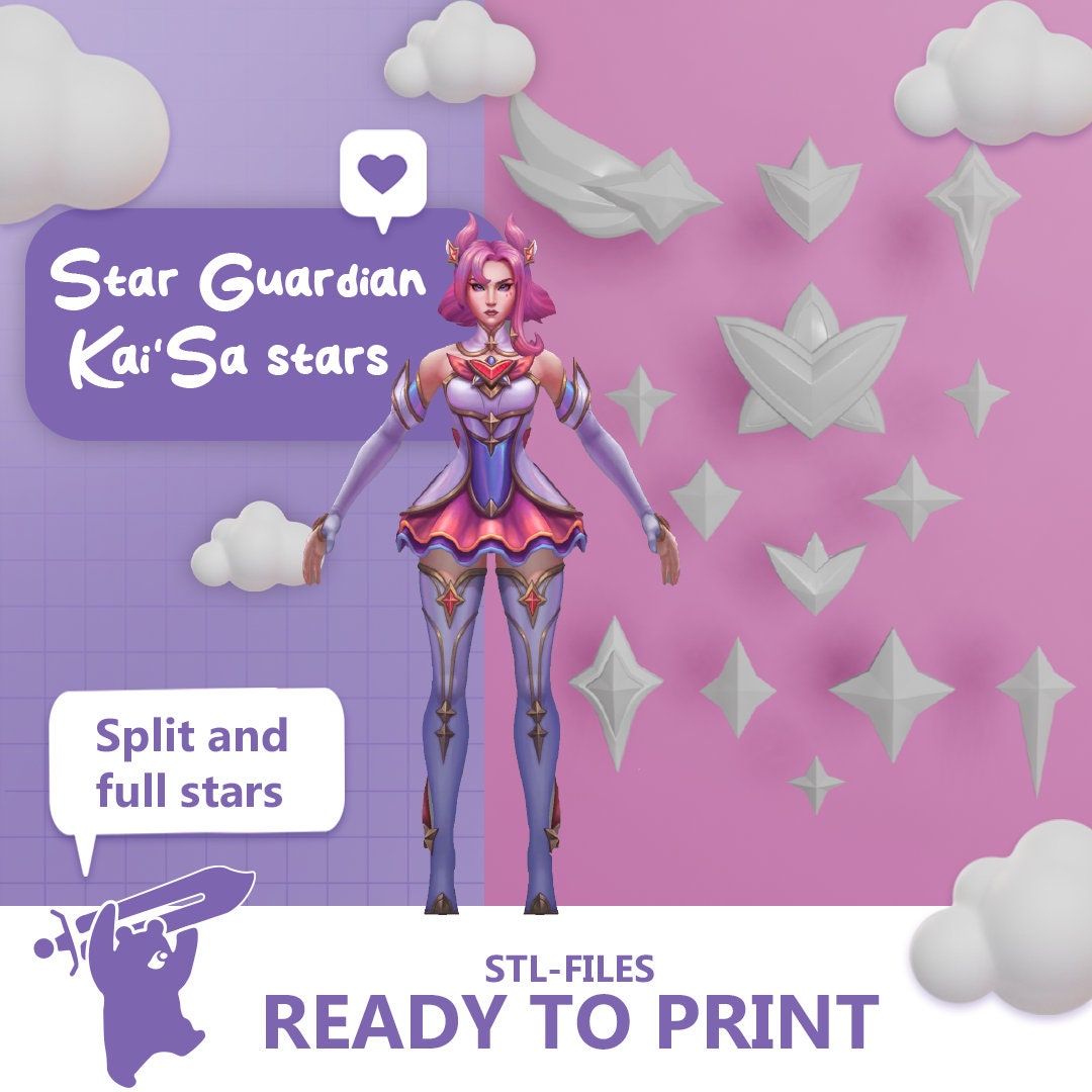 Star Guardian Kai'sa | All Stars | STL 3D Modell for Cosplay (lol ...