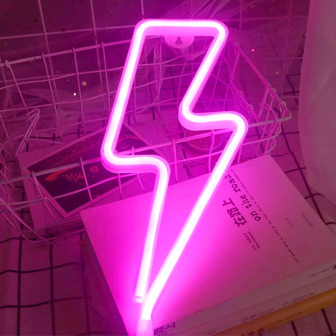 Pink Lightning Led Neon Sign Lightning Bolt Neon Led Sign | Etsy