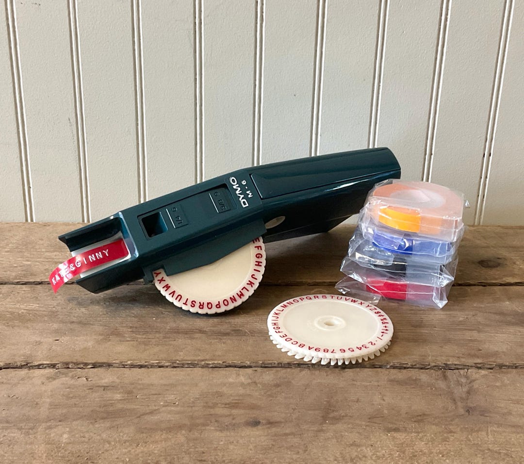 Vintage DYMO Label Maker and Different Color Refills NOS, Works Well ...