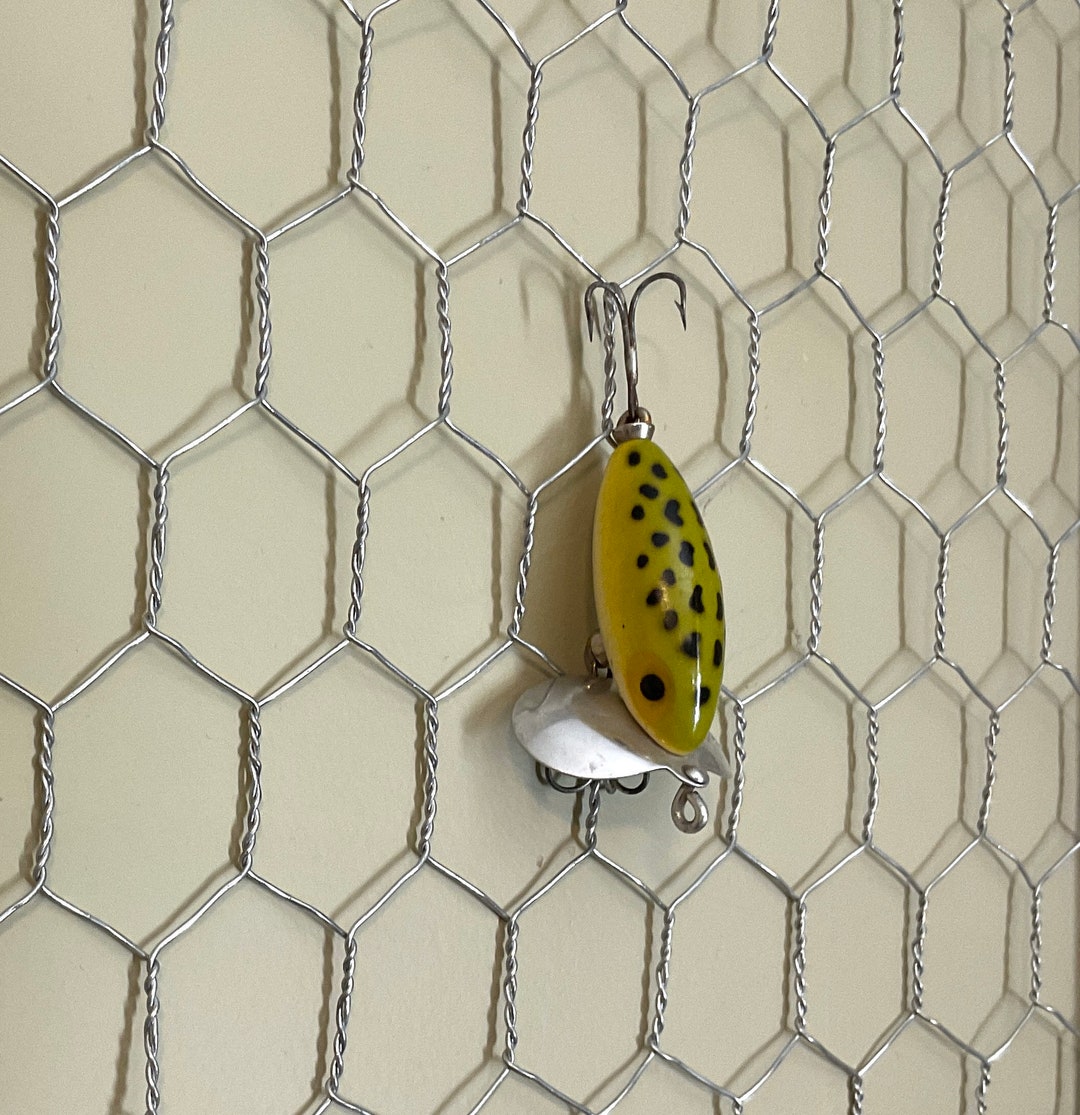 Vintage Lure Leopard Jitterbug Arbogast Fishing Bait, Cottage Decor Man ...