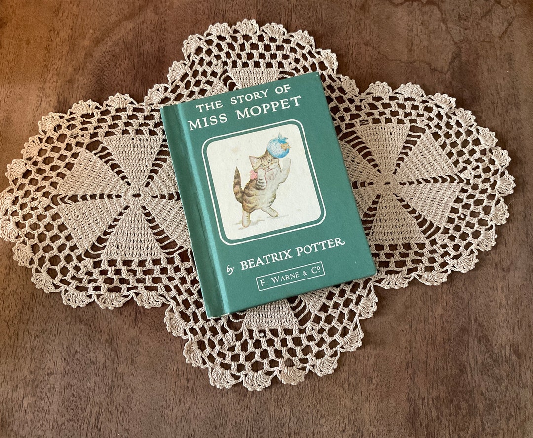 Vintage Peter Rabbit Book Miss Moppet Early Hardcover Green Linen Cloth ...