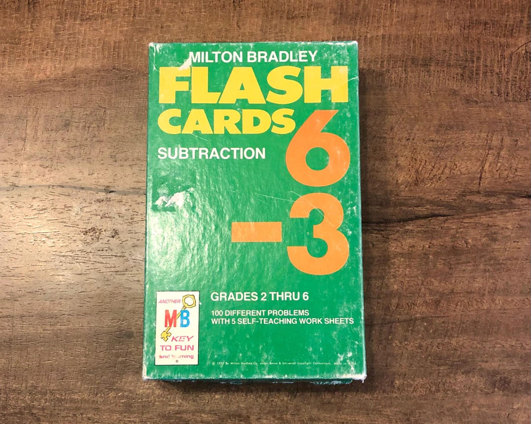 Vintage Flashcards, Subtraction Study Cards, 1970s, Original Box ...