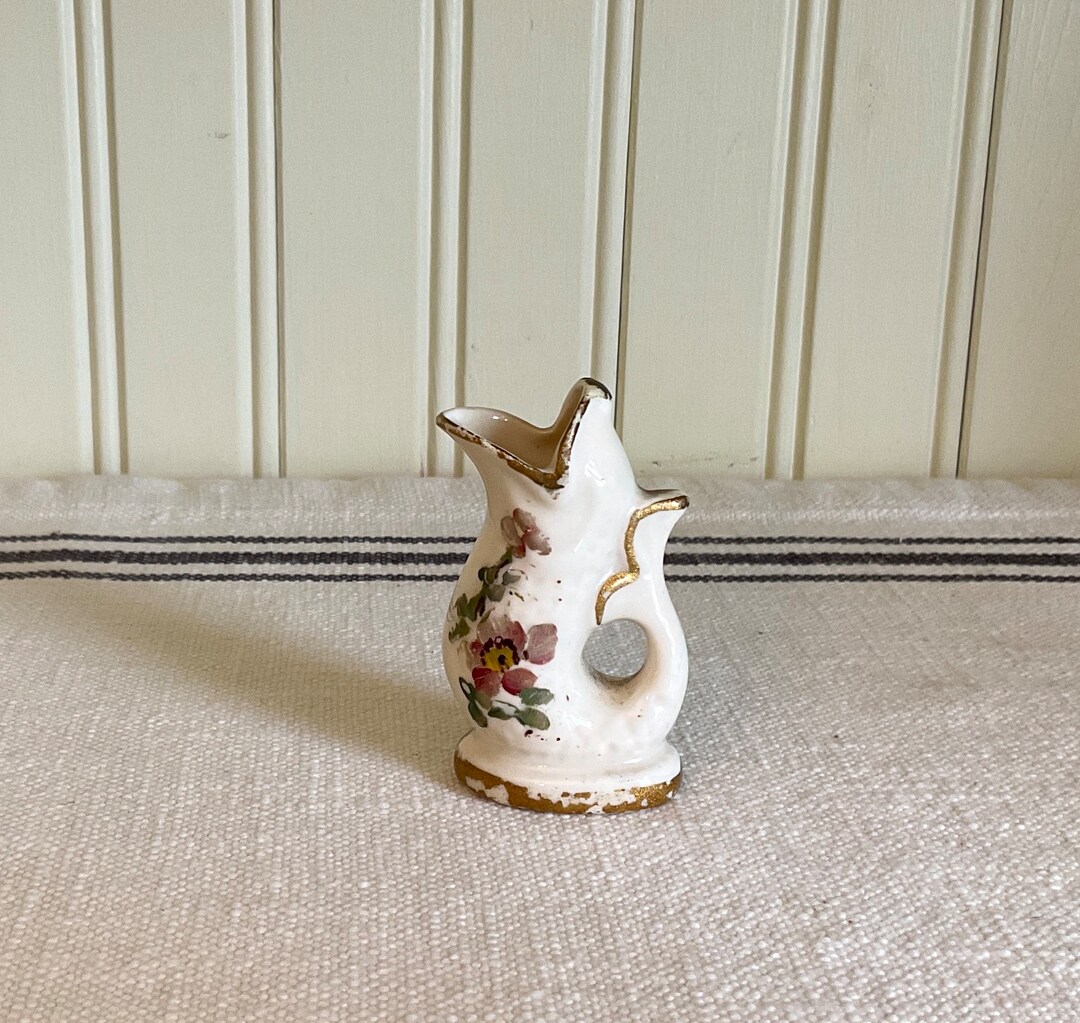 Antique Vase Mini Gurgle Pot Fish Souvenir Ironstone, Mini Collectible ...