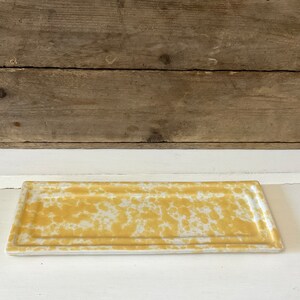 Vintage Bennington Potters Vermont Spoonrest, Yellow Splatter ...